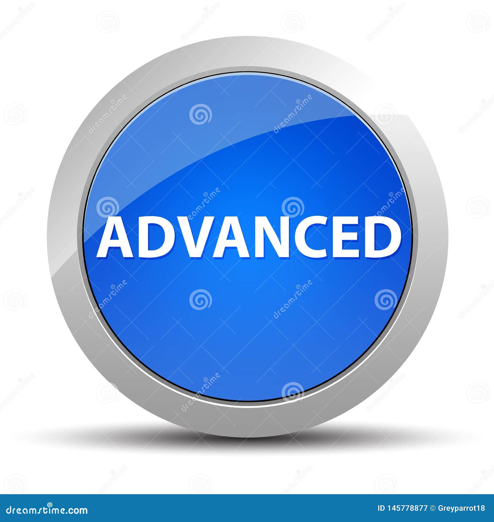 Advanced blue round button stock illustration. Illustration of ...