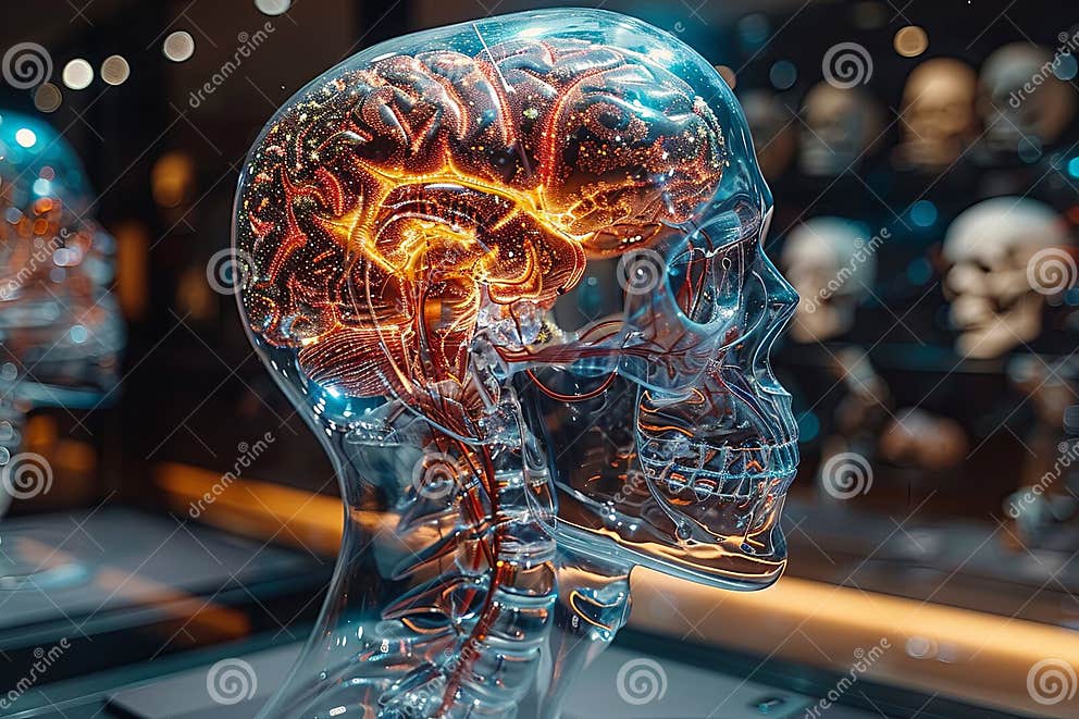 Advanced Brain Hologram Technology. Futuristic Visualization Innovation ...