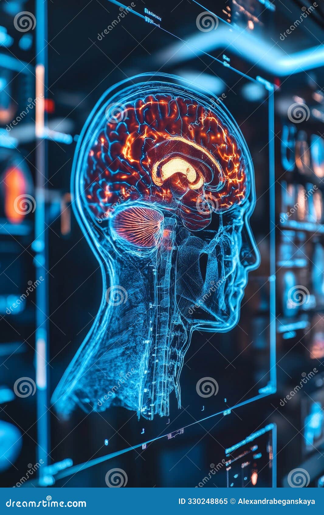 Advanced Brain Imaging Technology Display Stock Illustration ...
