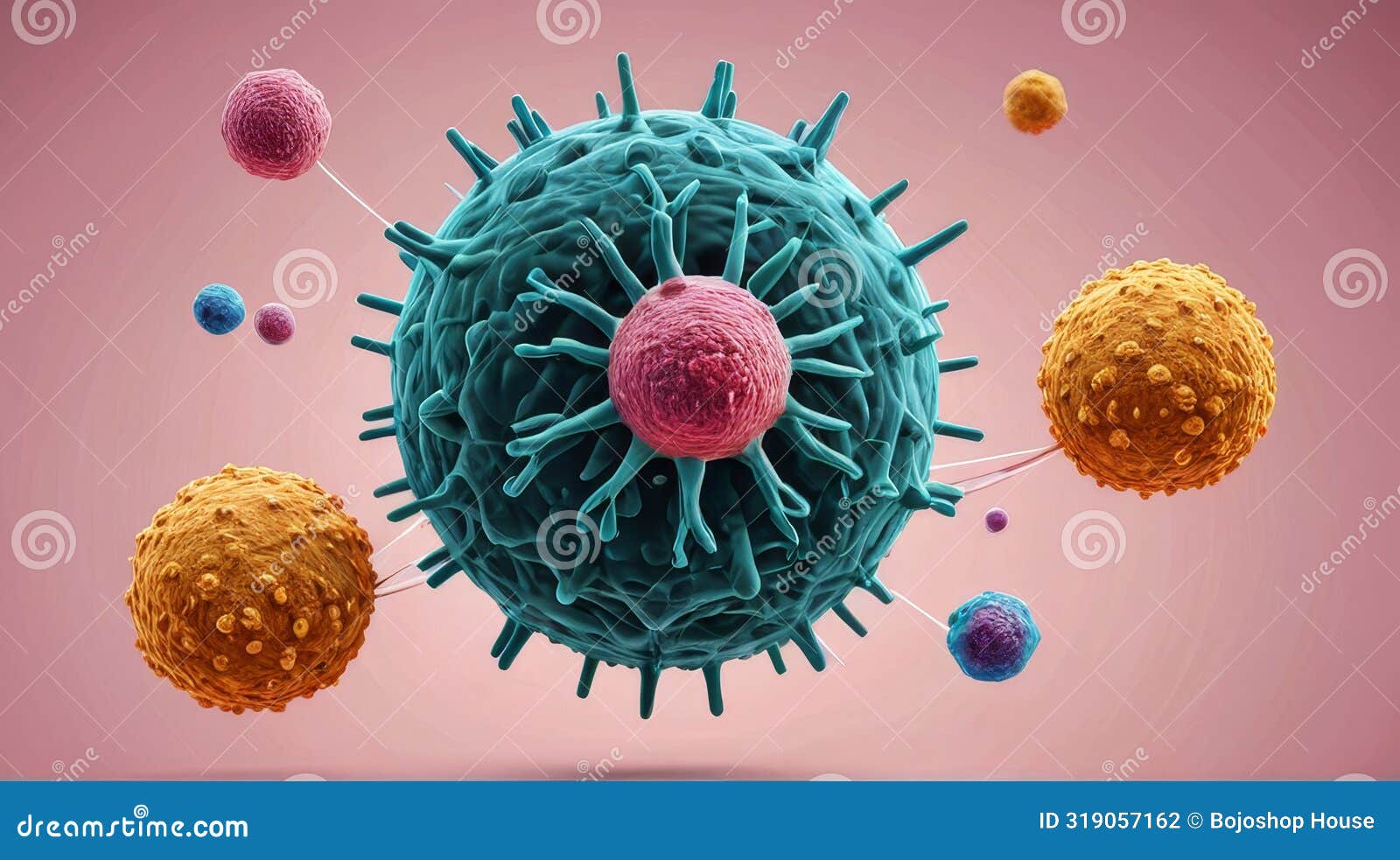 Advanced Cancer Therapy: Targeting Cancer Cells in 3D Flat Design Stock ...