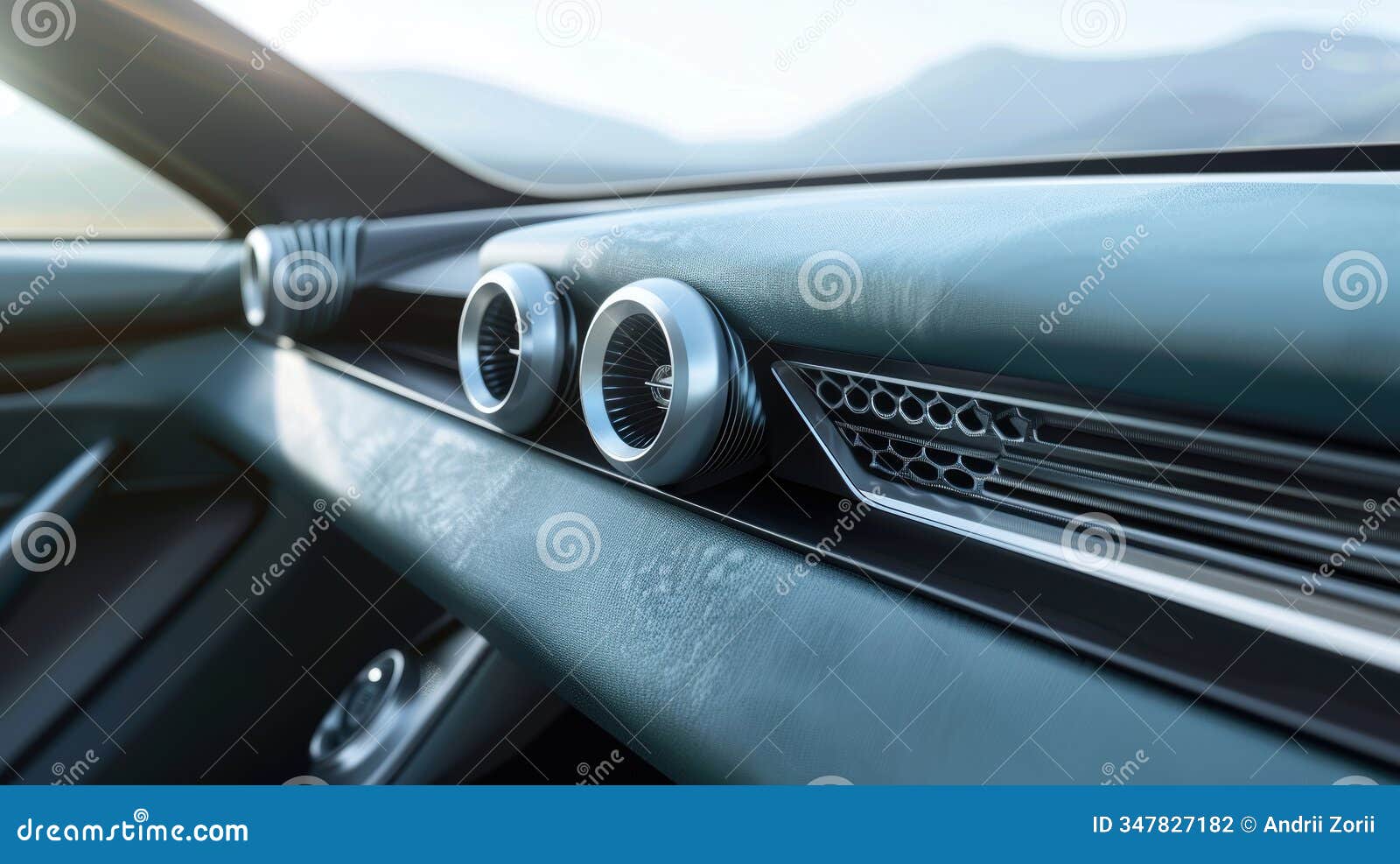 Car Interior Air Vents Three Circular Round On Dashboard Royalty-Free ...