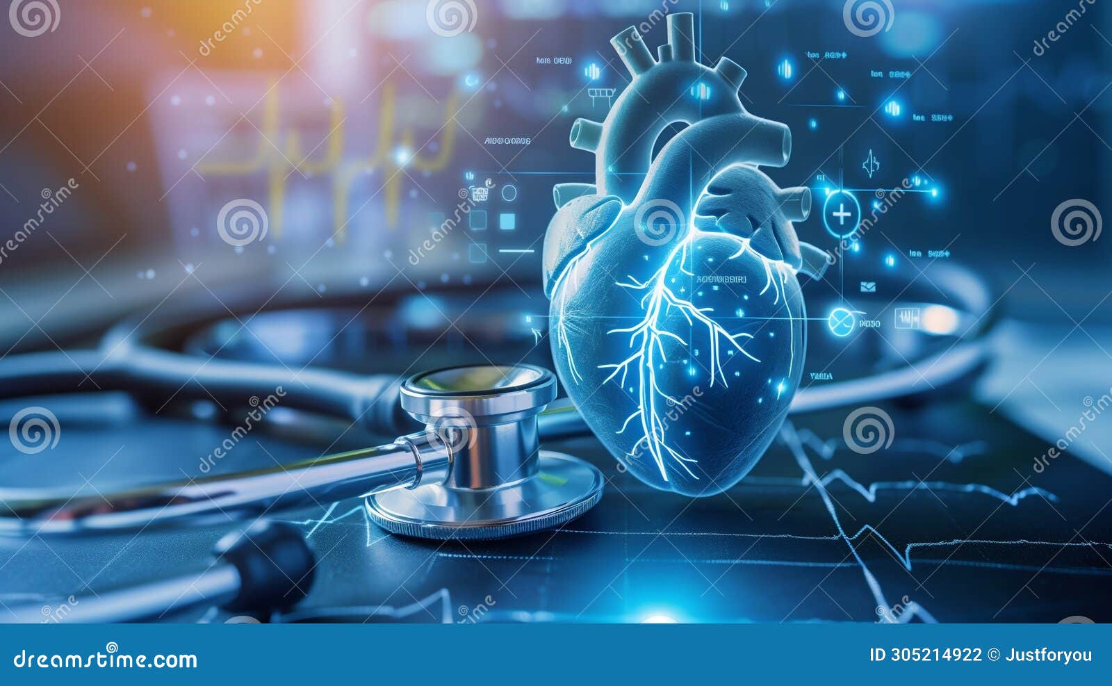 Advanced Cardiology Diagnostics Interface Concept. Generative Ai Stock ...