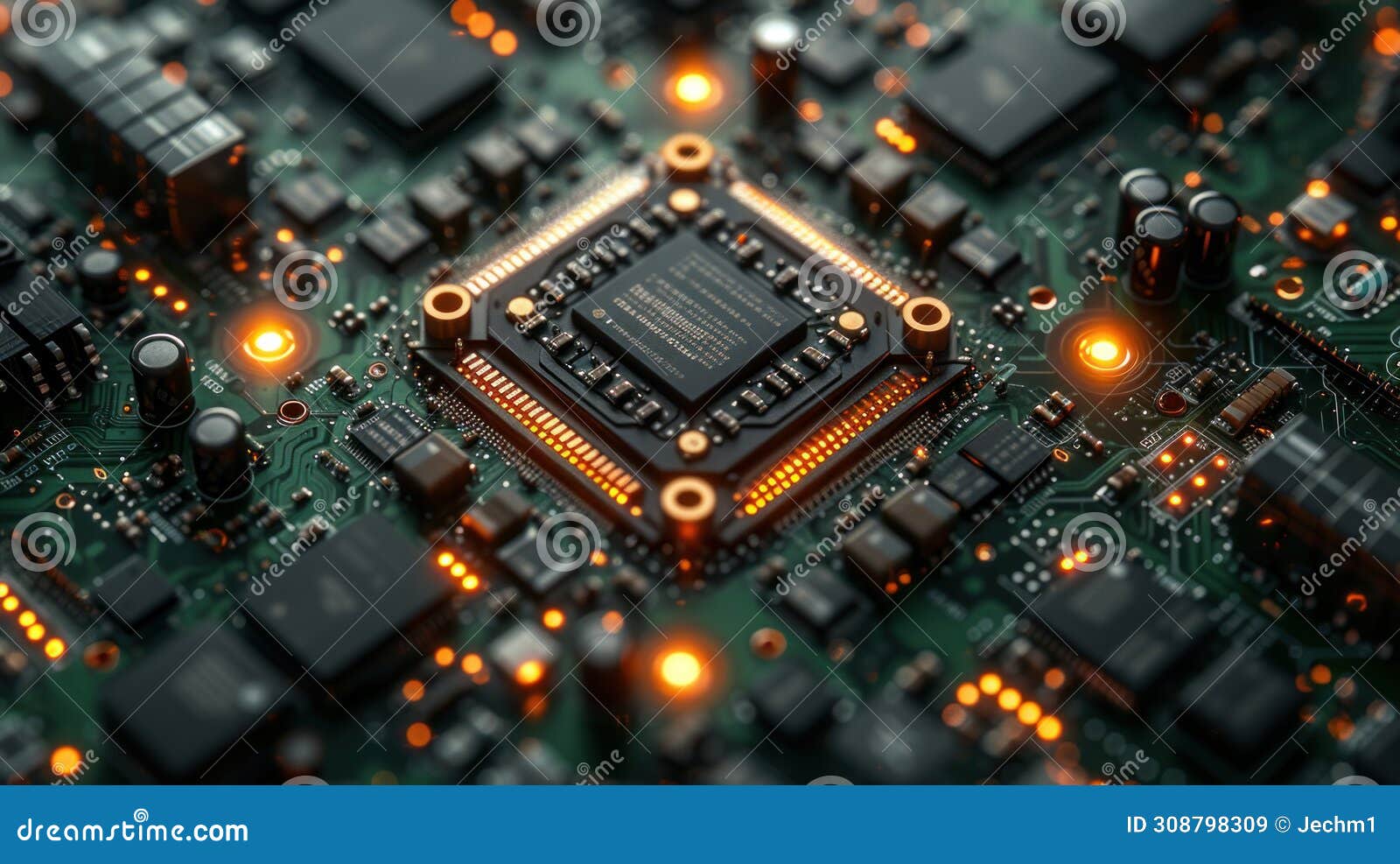 Advanced Central Processing Unit on a Computer Motherboard Stock ...