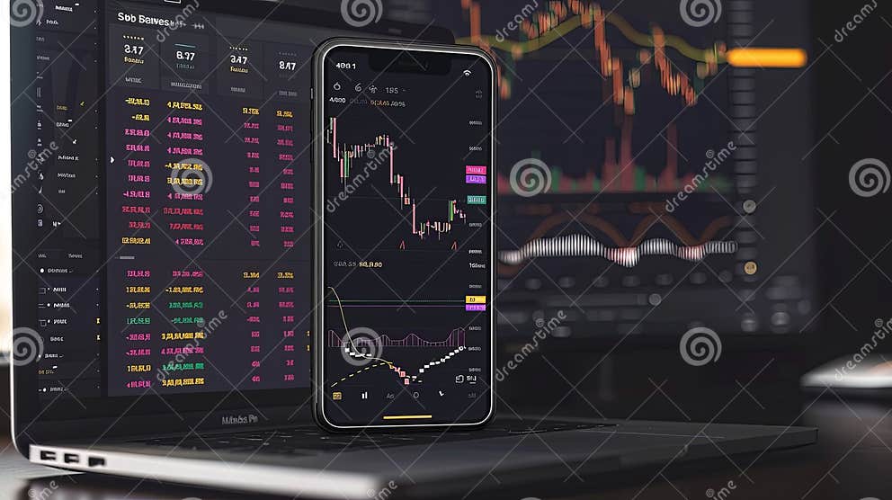 Advanced Charting Tools on Mobile Apps Stock Illustration ...