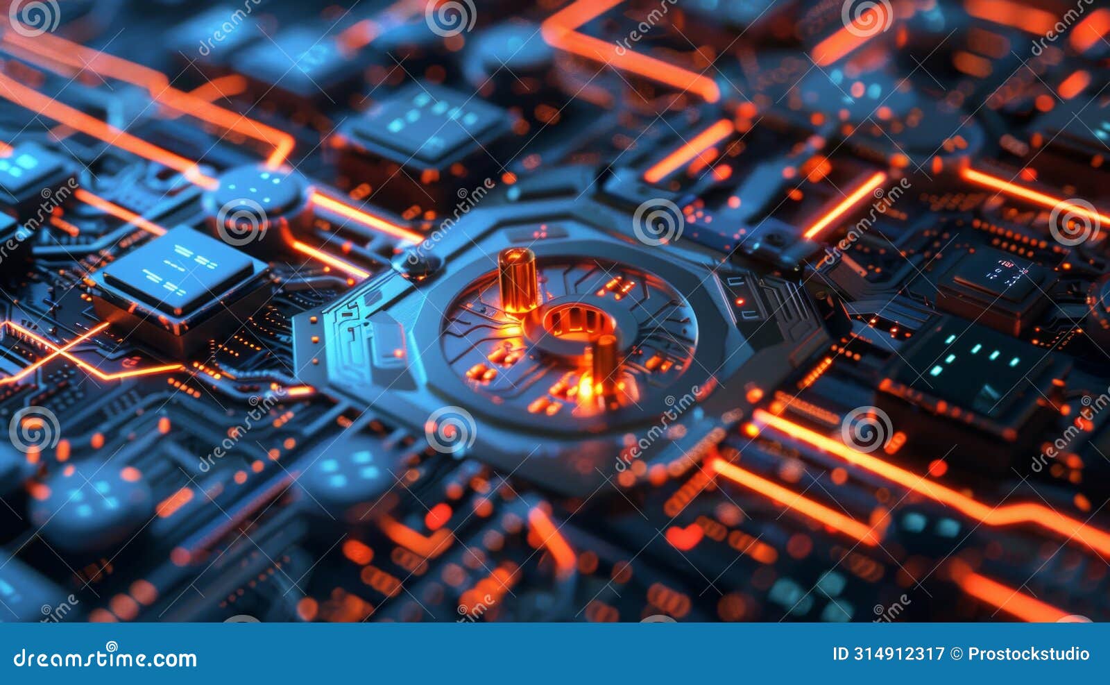Advanced Circuitry and Chipset Close-Up Stock Image - Image of ...