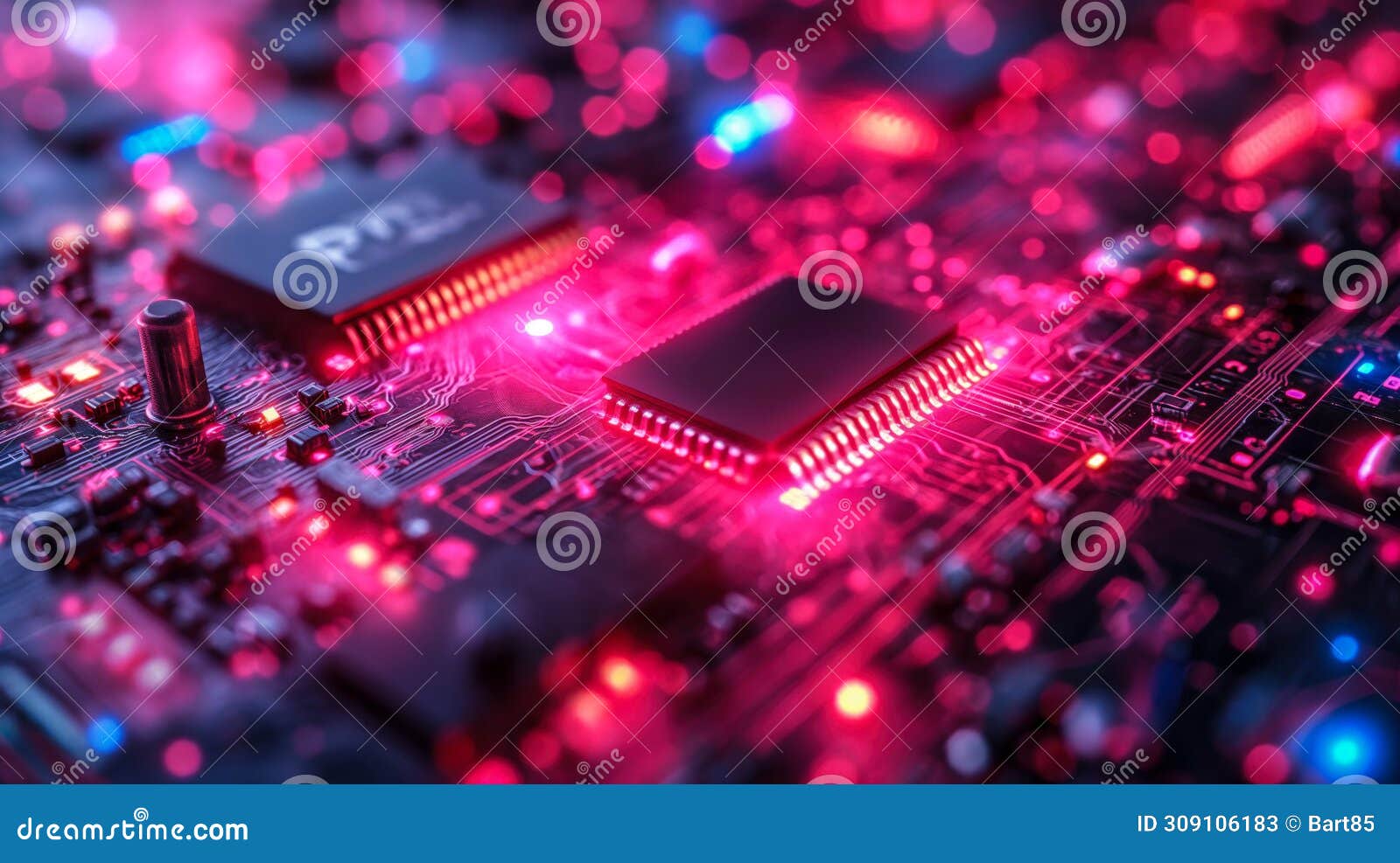 Advanced Circuitry and Chipsets: a Close-up of a Circuit Board with ...