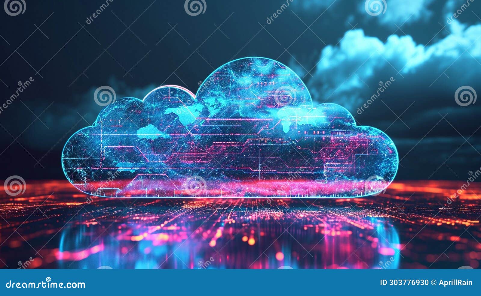 Advanced Cloud Technologies. Cloud Storage Stock Photo - Image of cloud ...