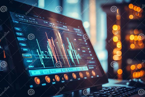 Advanced Cnc Machine Control Panel Showing Data and Graphs, Illustrating Process Complexity ...