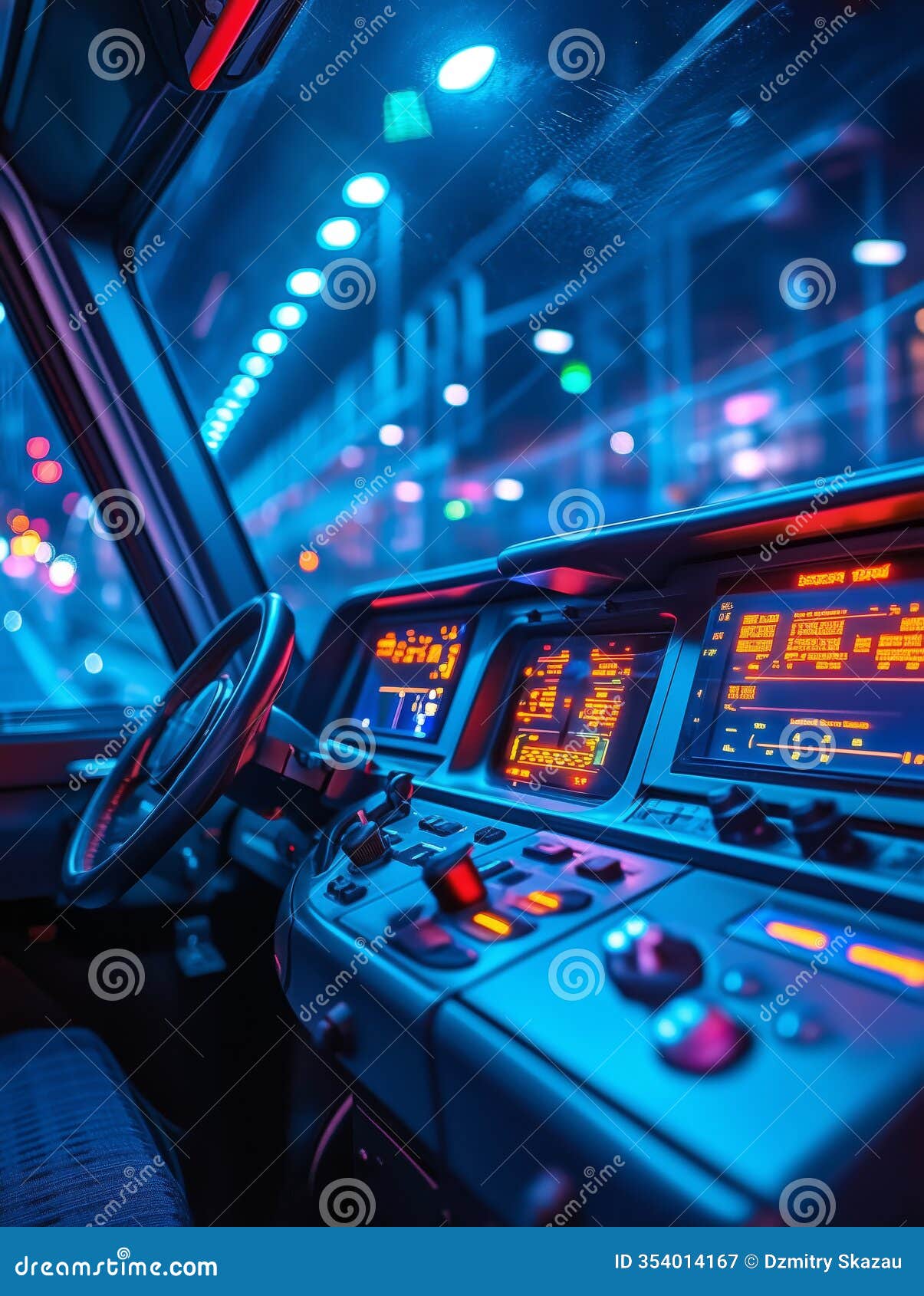 High-tech Train Cockpit Interior Showcasing Modern Controls and ...