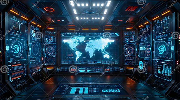 Advanced Command Center for Global Analytics. Concept Control Room ...