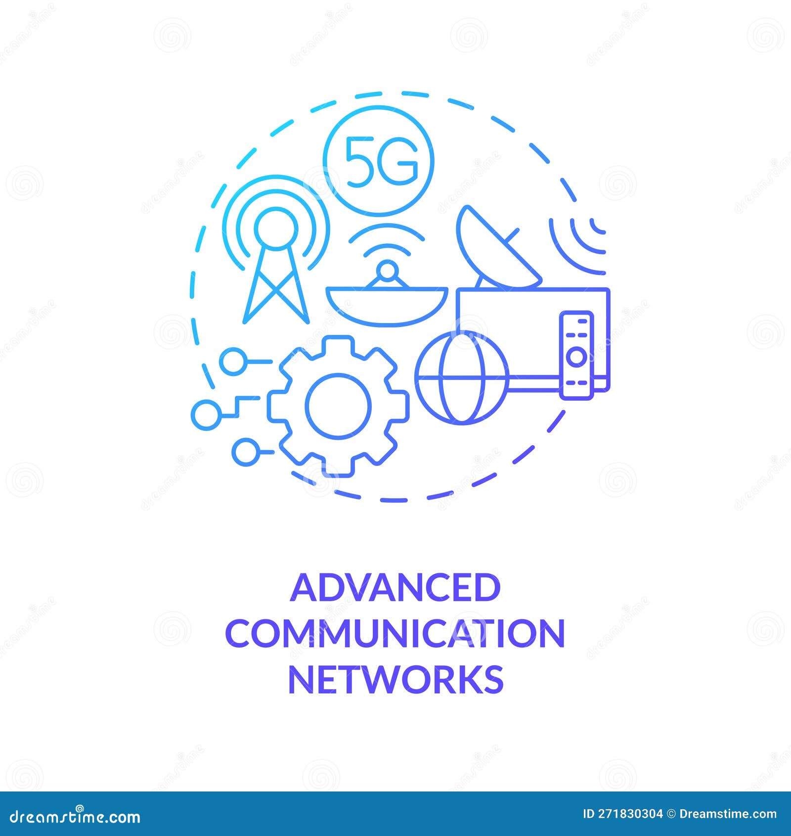Advanced Communication Networks Blue Gradient Concept Icon Stock Vector ...