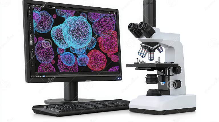 Advanced Computer and Microscope Setup for Analyzing Biological Samples ...