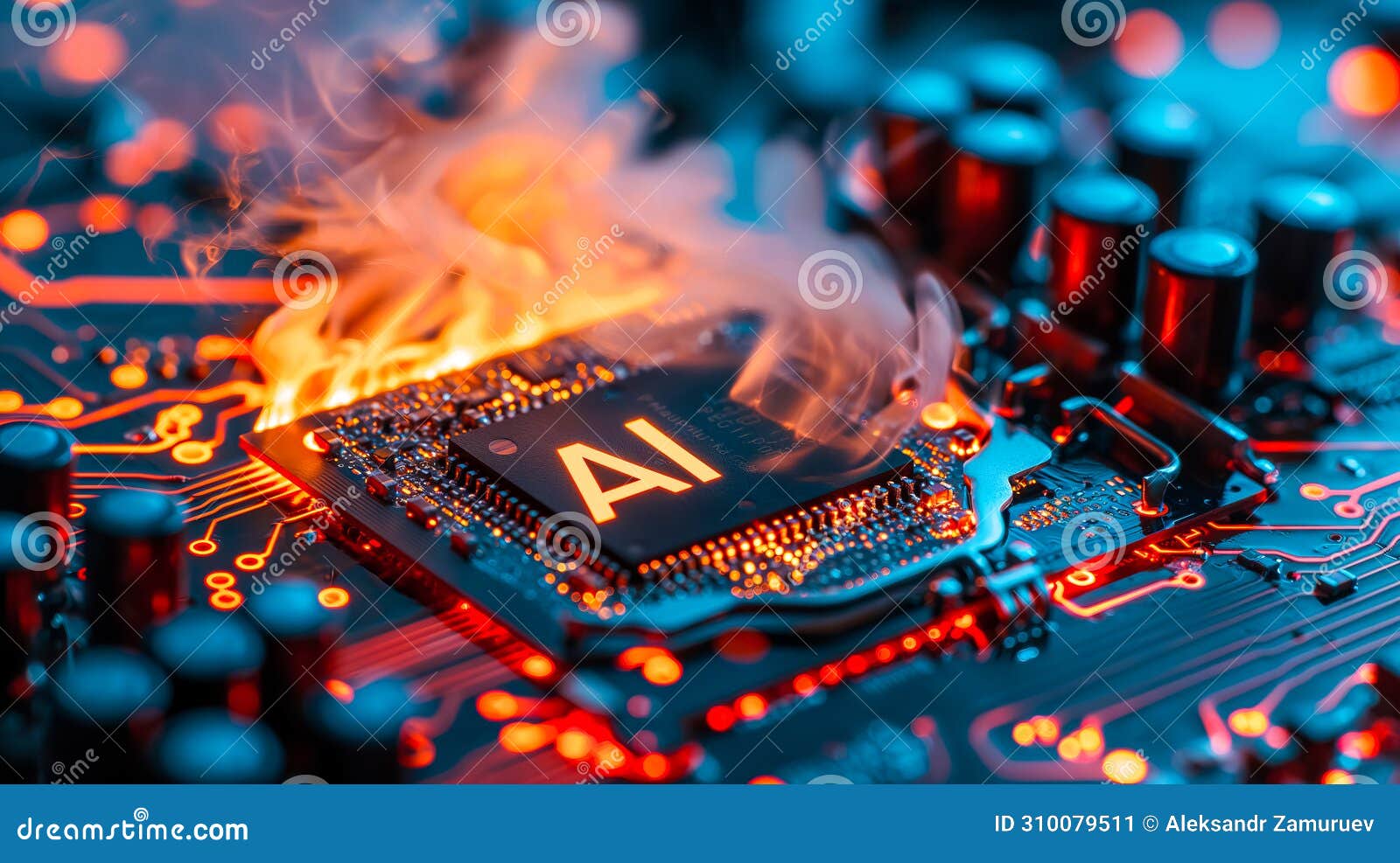 Advanced Computer Processor Chip with AI Acceleration is Burning in ...