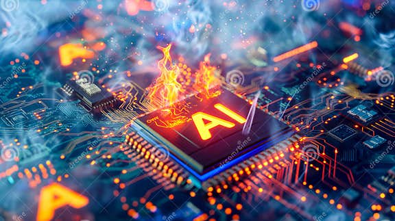 Advanced Computer Processor Chip with AI Acceleration is Burning in ...