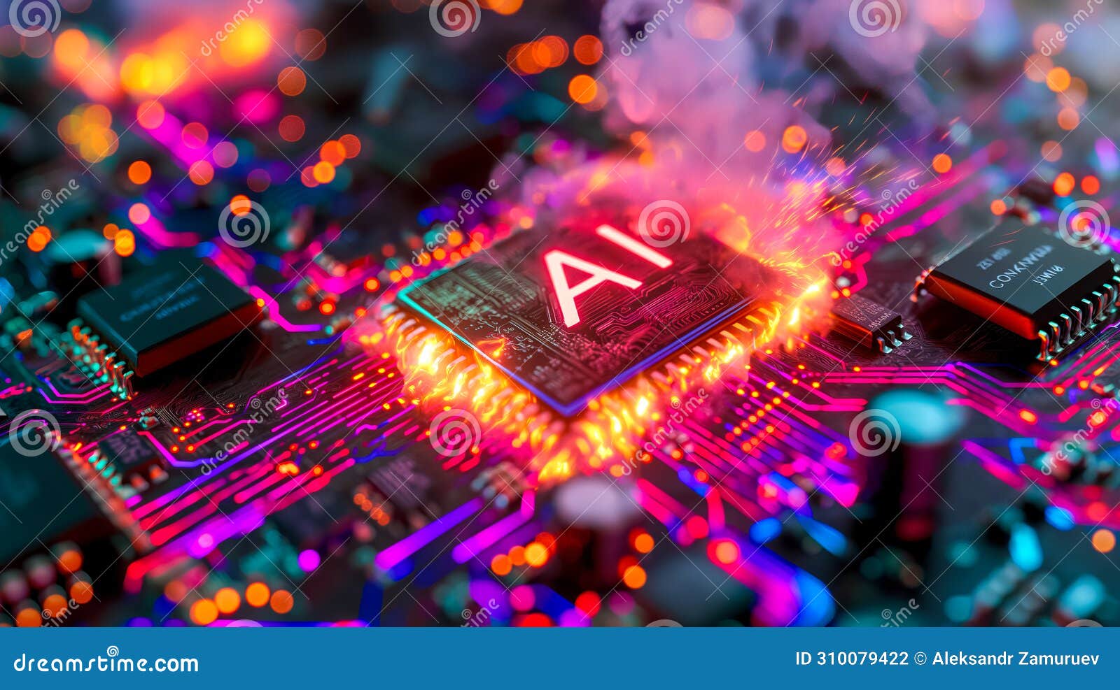 Advanced Computer Processor Chip with AI Acceleration is Burning in ...