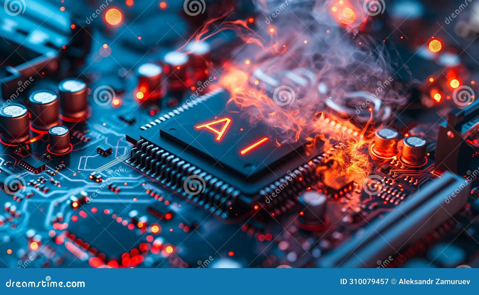 Advanced Computer Processor Chip with AI Acceleration is Burning in ...