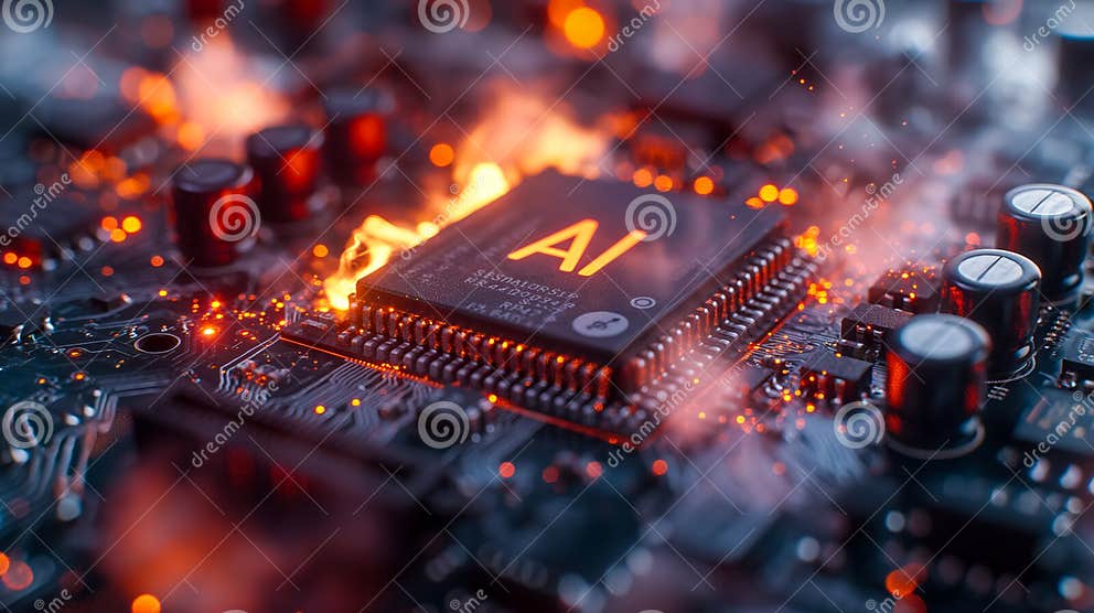Advanced Computer Processor Chip with AI Acceleration is Burning in ...