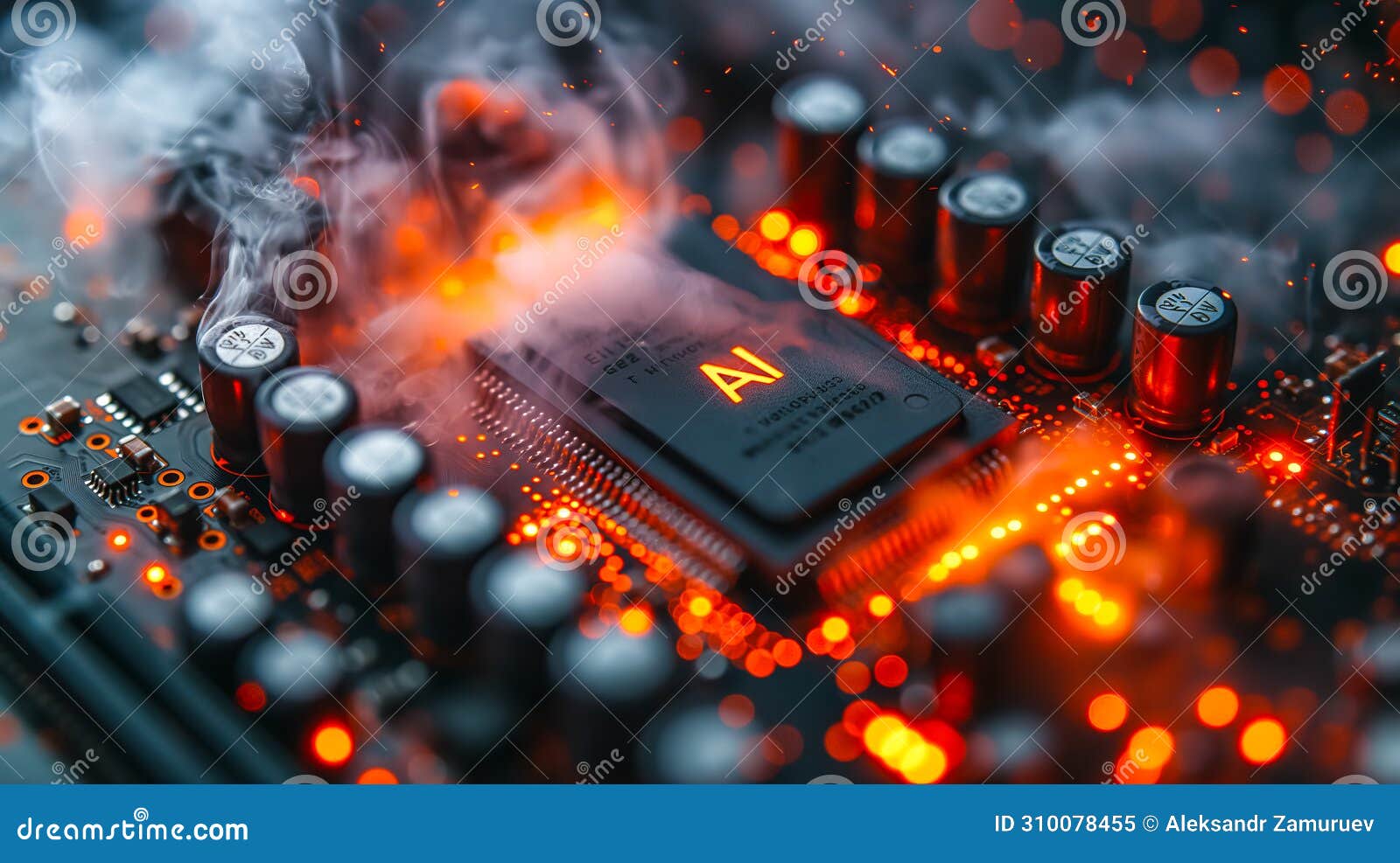 Advanced Computer Processor Chip with AI Acceleration is Burning in ...