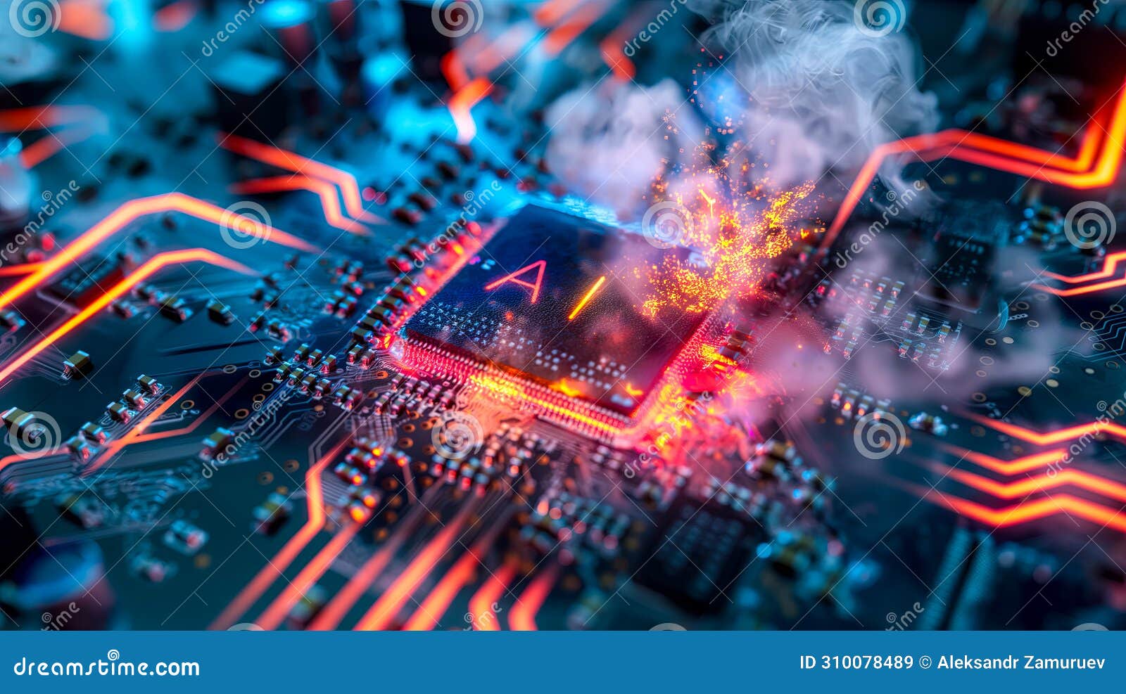 Advanced Computer Processor Chip with AI Acceleration is Burning in ...