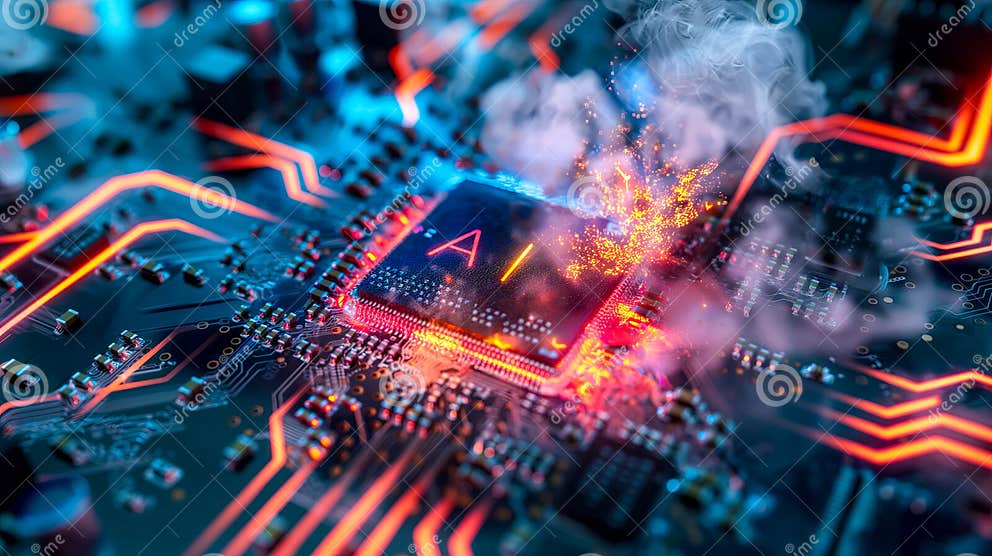 Advanced Computer Processor Chip with AI Acceleration is Burning in ...