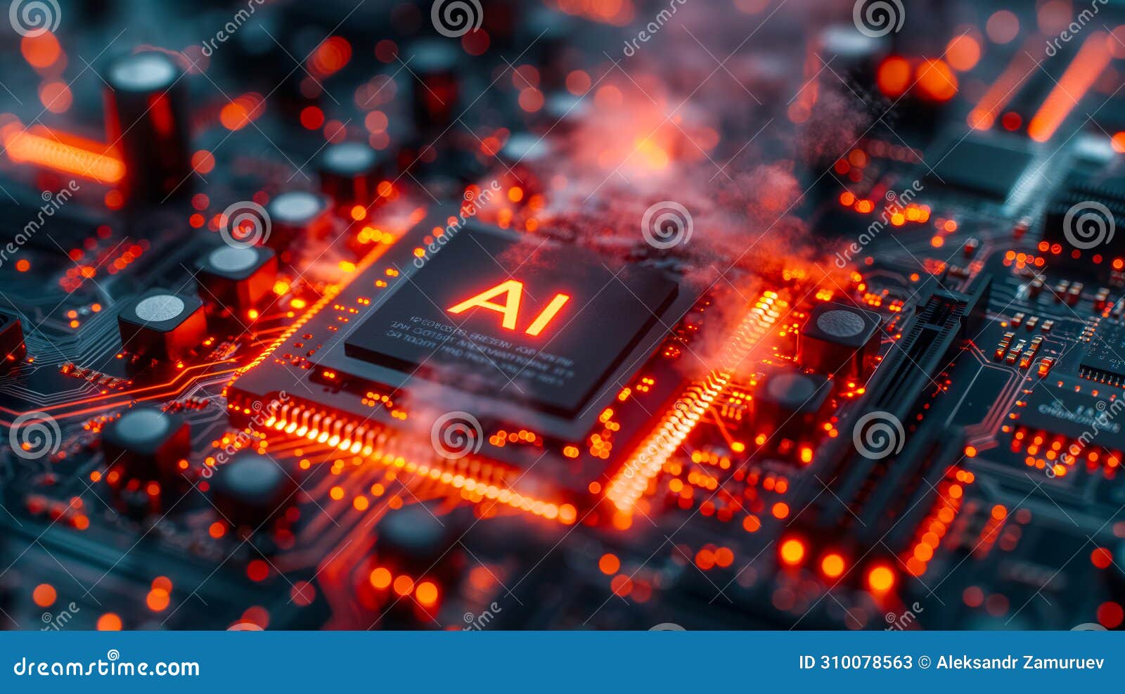 Advanced Computer Processor Chip with AI Acceleration is Burning in ...