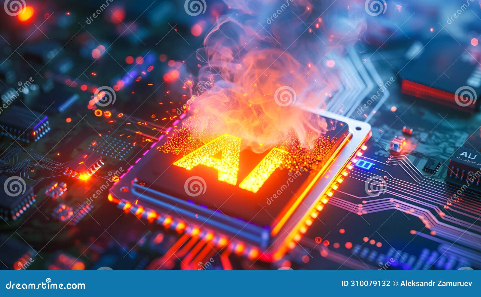 Advanced Computer Processor Chip with AI Acceleration is Burning in ...
