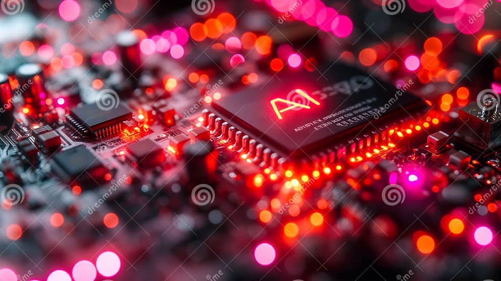 Advanced Computer Processor Chip with AI Acceleration in Dark Digital ...