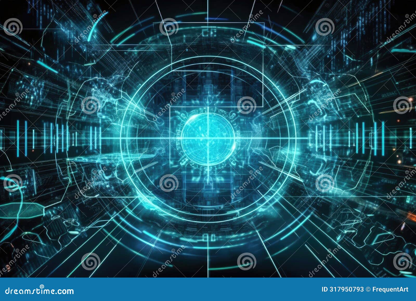 Advanced Computer Screen Display in Futuristic Setting. Generative AI ...