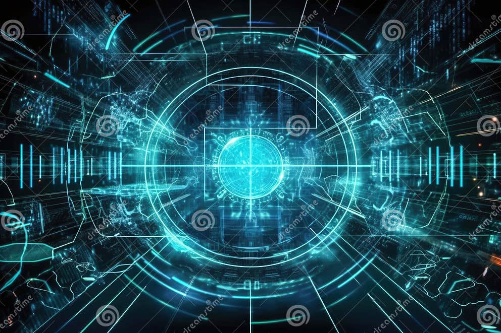 Advanced Computer Screen Display in Futuristic Setting. Generative AI ...