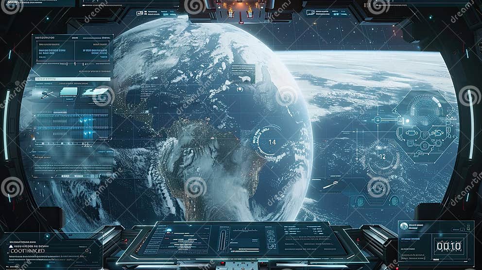Advanced Control Panel Displaying Interactive Global Data. Stock ...