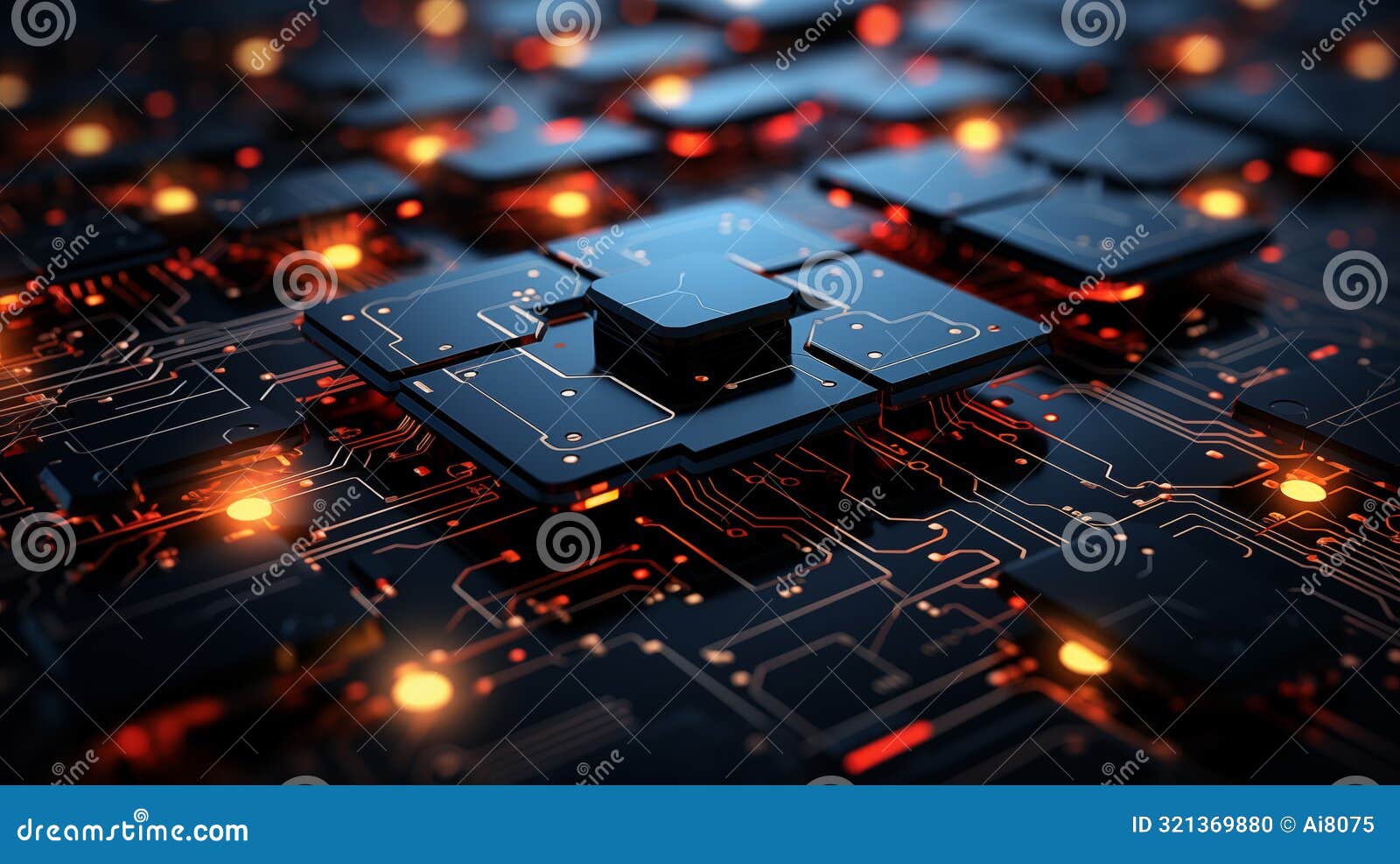 Advanced CPU with Luminous Lines Ai Generated Image Background Stock ...