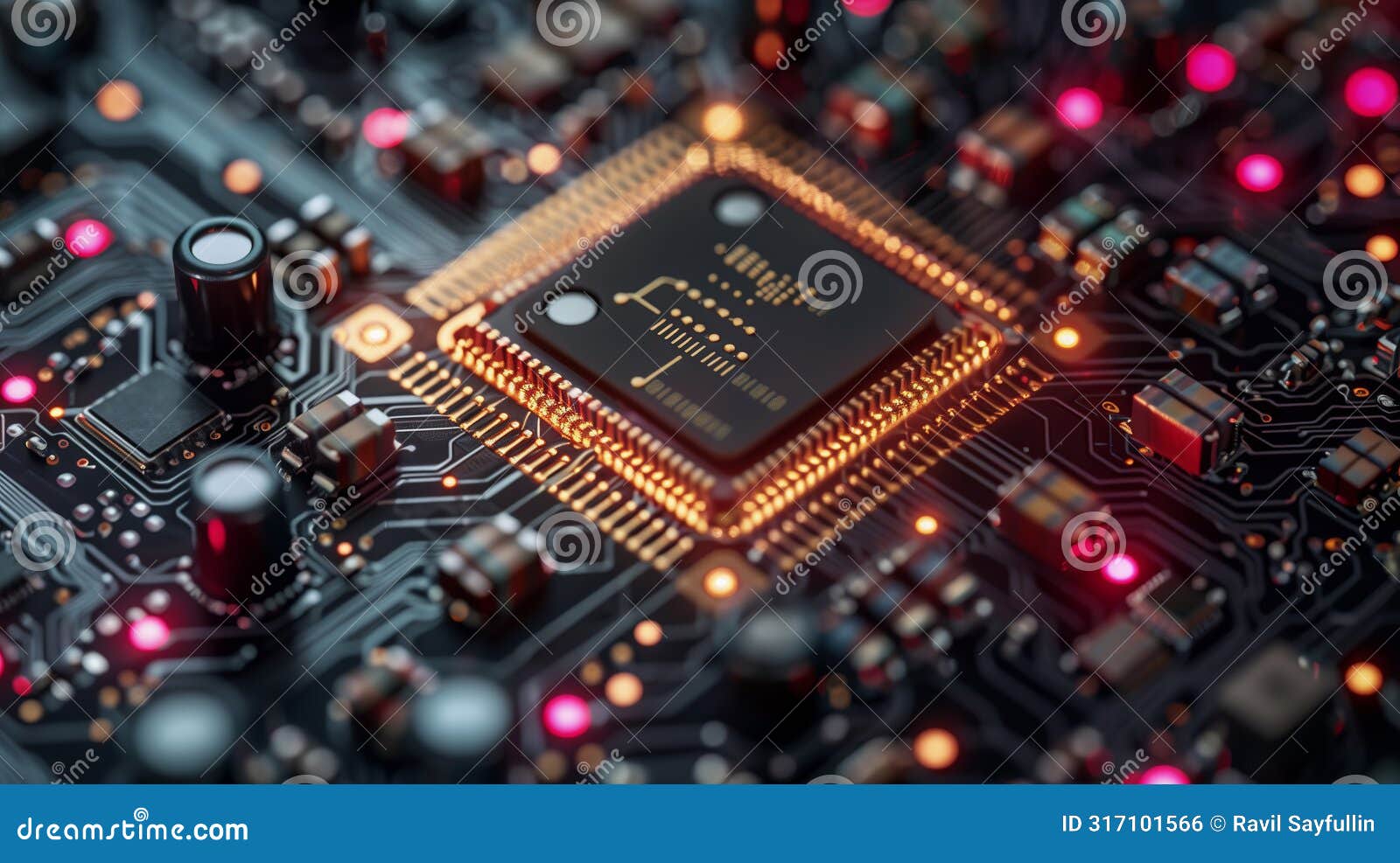 Advanced CPU in the Motherboard Stock Photo - Image of motherboard ...