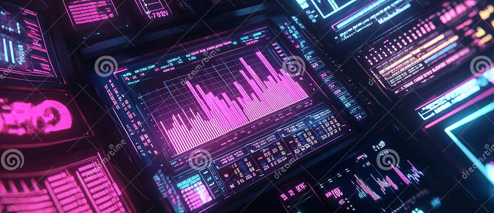 The Advanced Curved Display Presents Dynamic Data with Luminous Pink ...