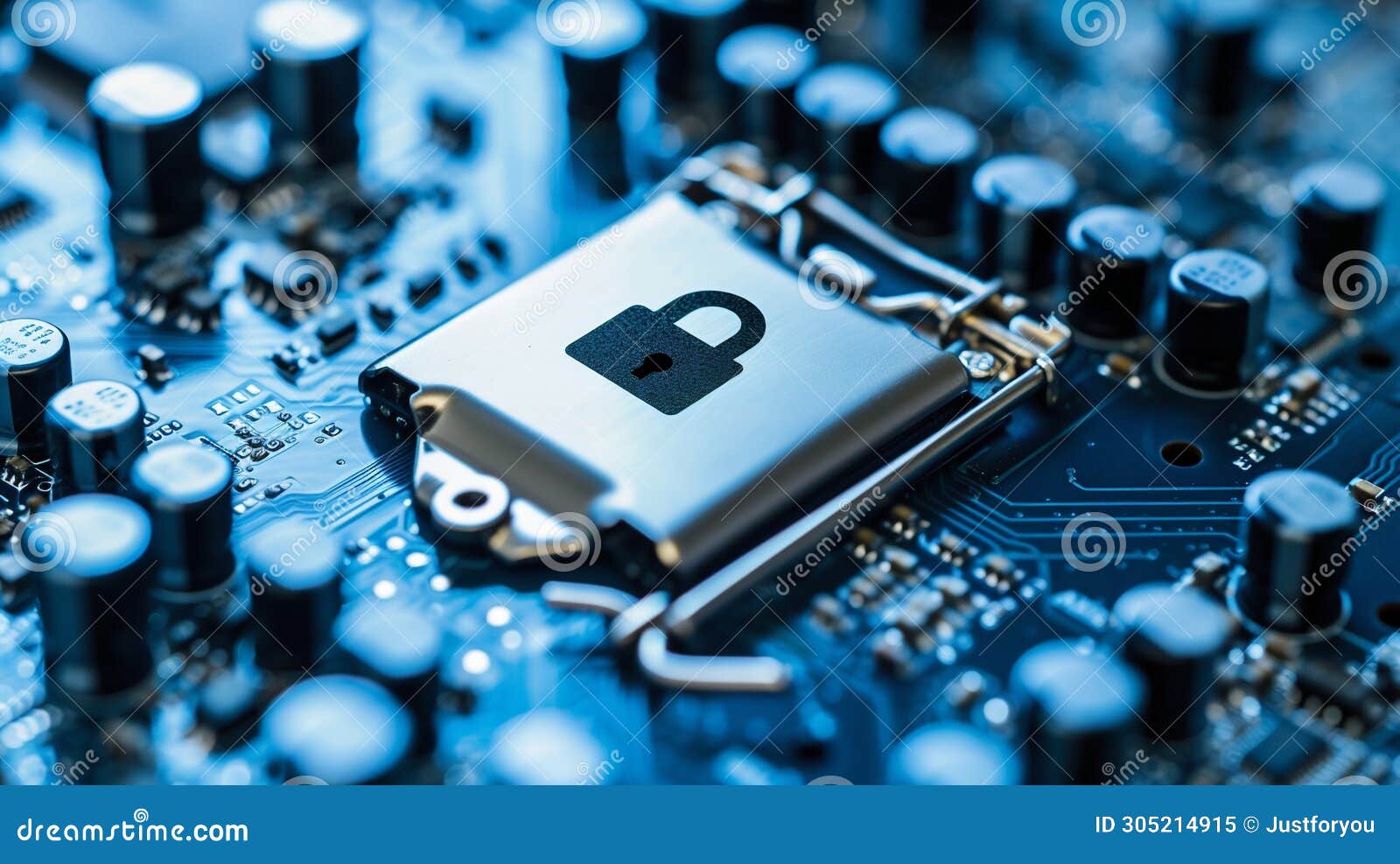 Advanced Cybersecurity Concept with Encrypted Chip. Generative Ai Stock ...