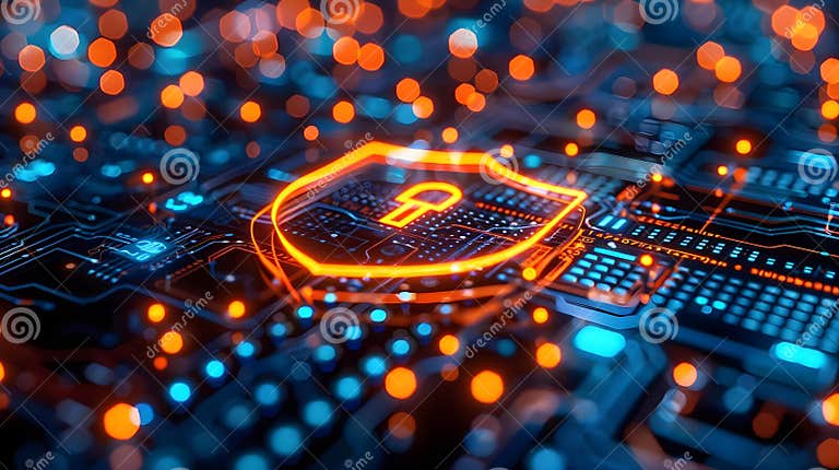 Advanced Cybersecurity: Minimalist Shield of Protection. Concept ...