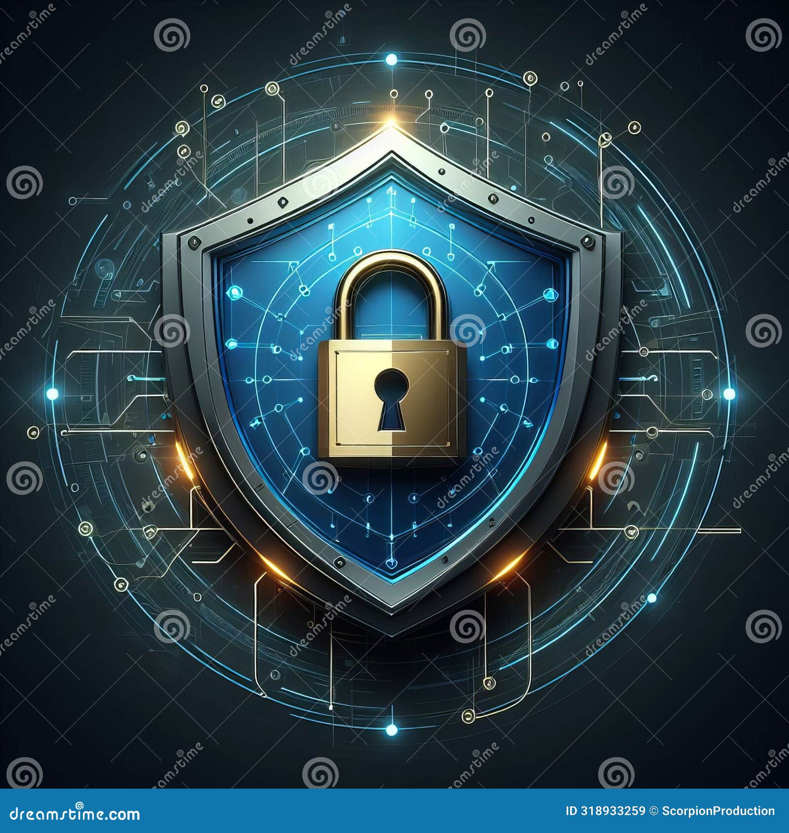 Advanced Cybersecurity Shield Icon Stock Image - Image of shield, icon ...