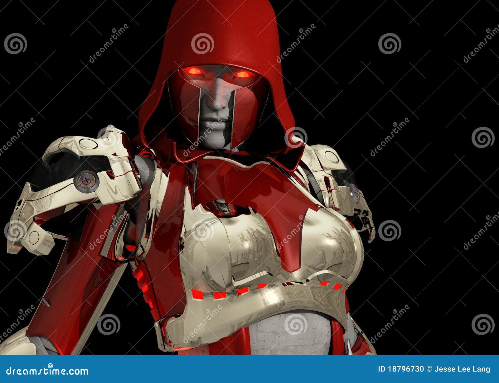 Advanced cyborg character stock illustration. Illustration of robot ...