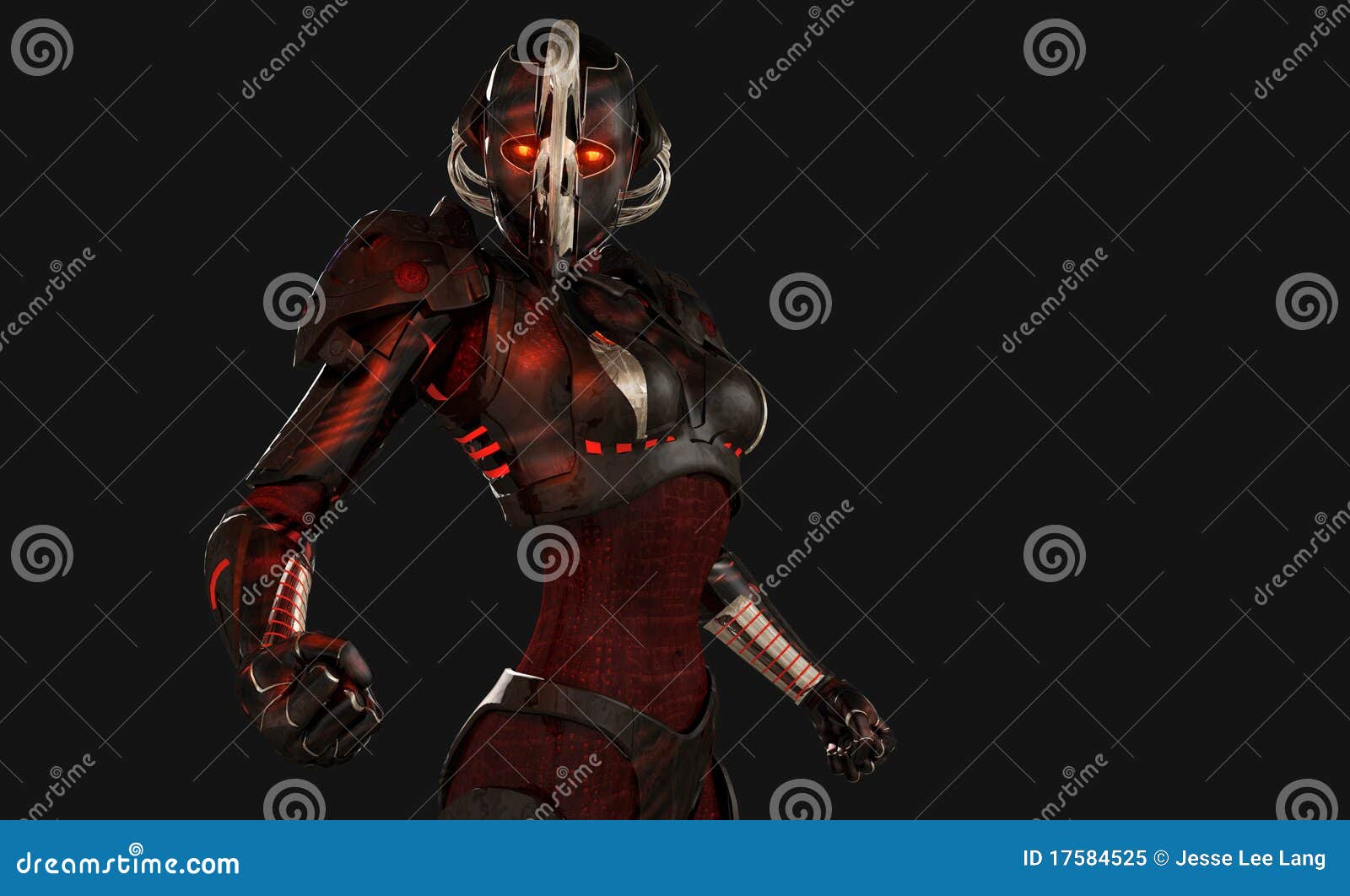 Advanced cyborg soldier stock illustration. Illustration of girl - 17584525