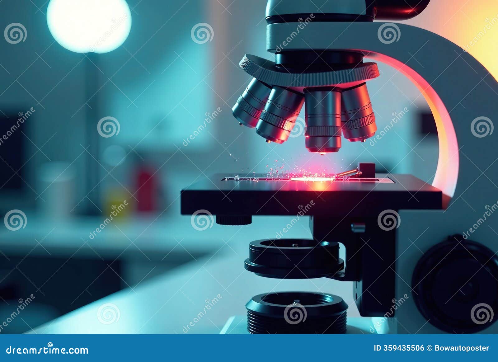 Advanced 3D Microscope Rendering Detailed Visualization of Microscopic ...