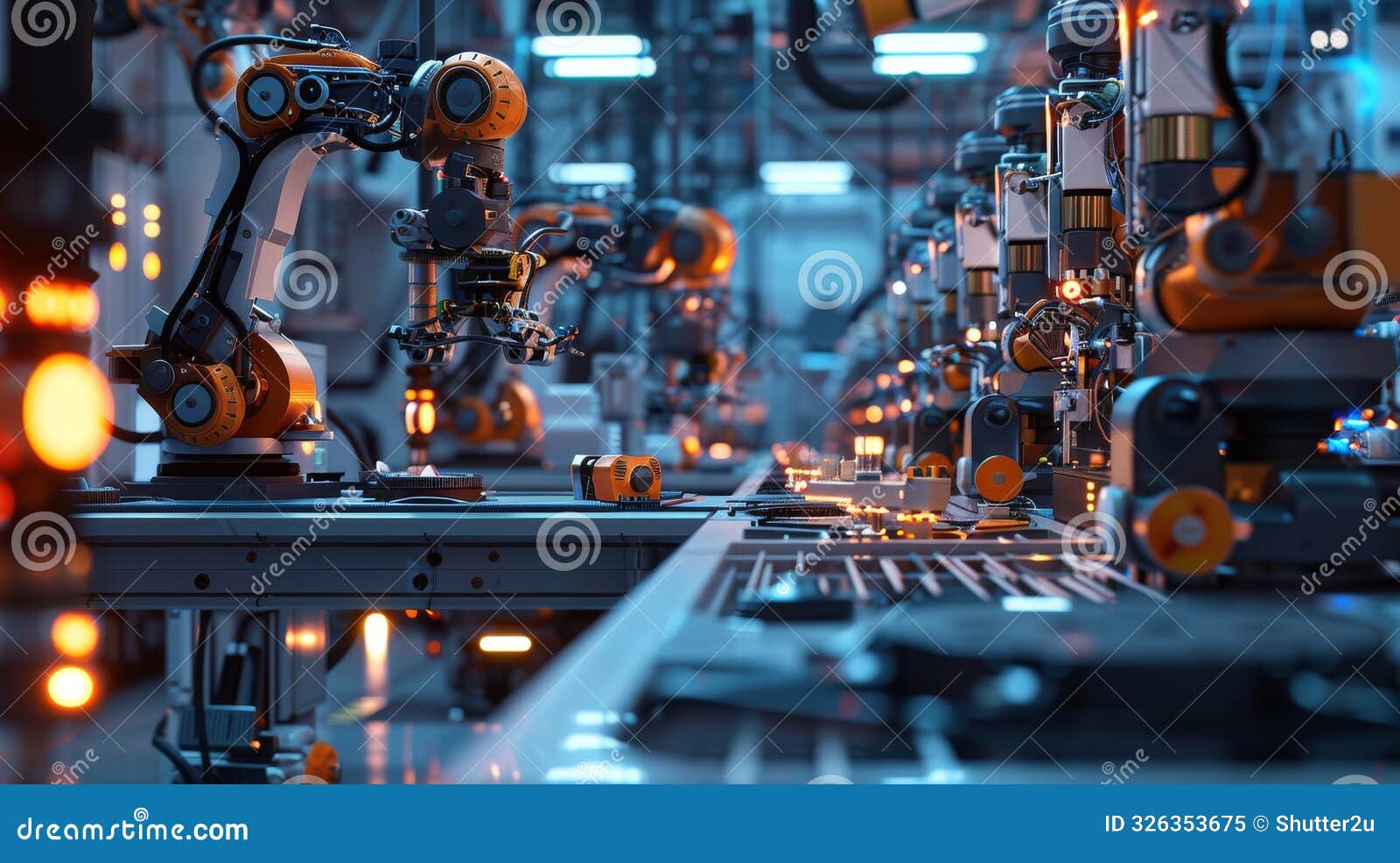 An Advanced 3D Scene of a Robotic Manufacturing Plant with Autonomous ...