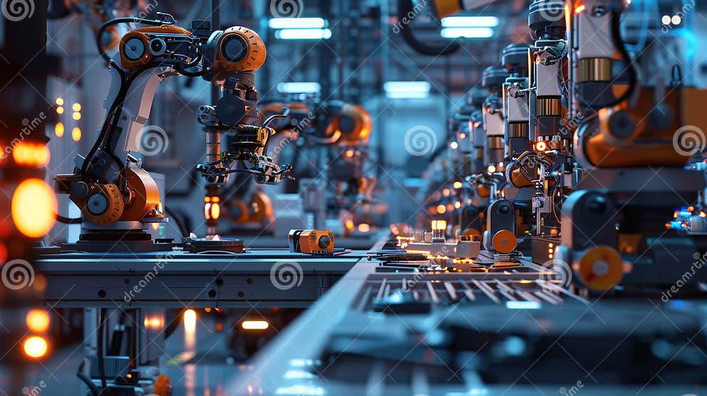 An Advanced 3D Scene of a Robotic Manufacturing Plant with Autonomous ...