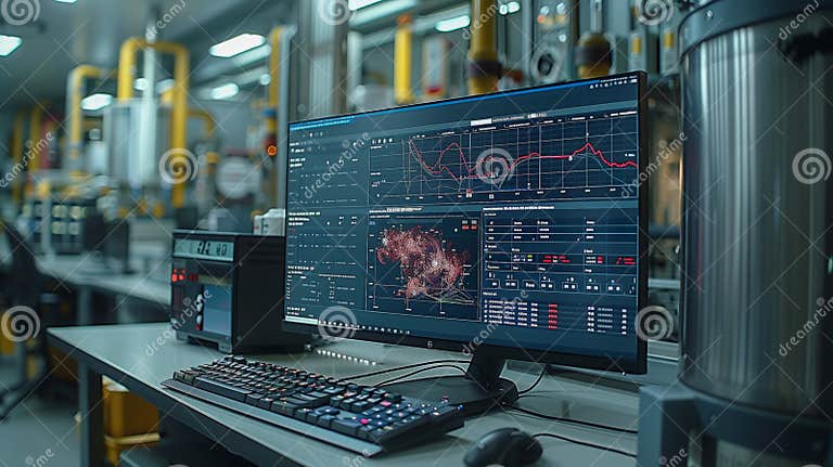 Advanced Data Analysis Setup in Modern Industrial Control Room Stock ...