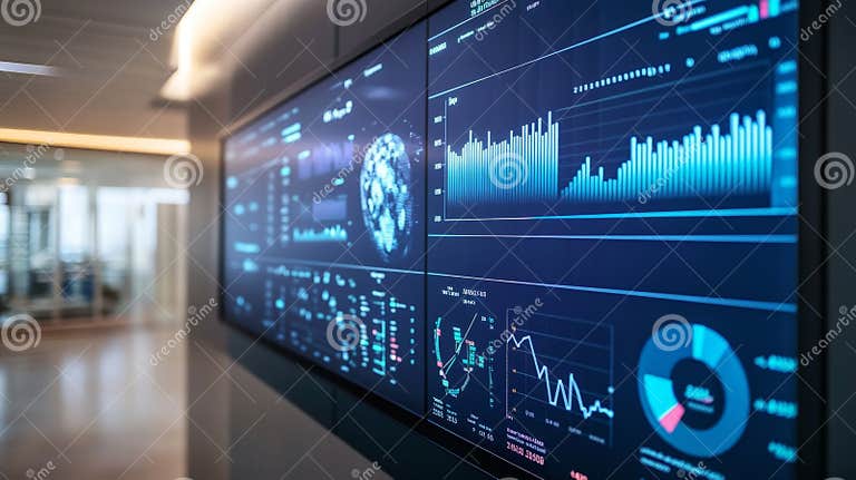 Advanced Data Analytics Display in Modern Office with Interactive ...