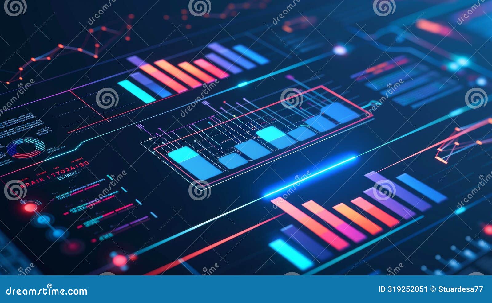 Advanced Data Dashboard Interface Design Stock Image - Image of modern ...
