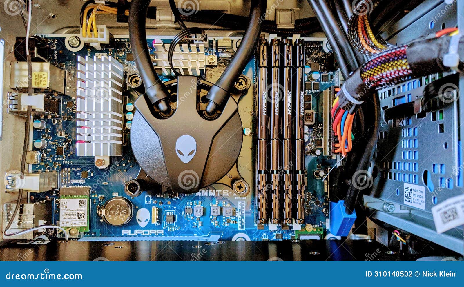 Advanced Desktop PC Interior with CPU Cooler and RAM Modules Editorial ...
