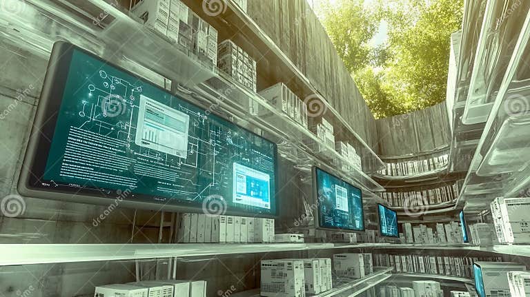 Advanced Digital Control Room with Futuristic Interface and Data ...