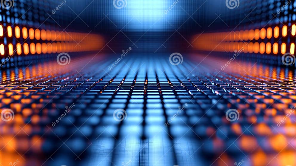 Advanced Digital Network Featuring Luminous Connections and Data ...