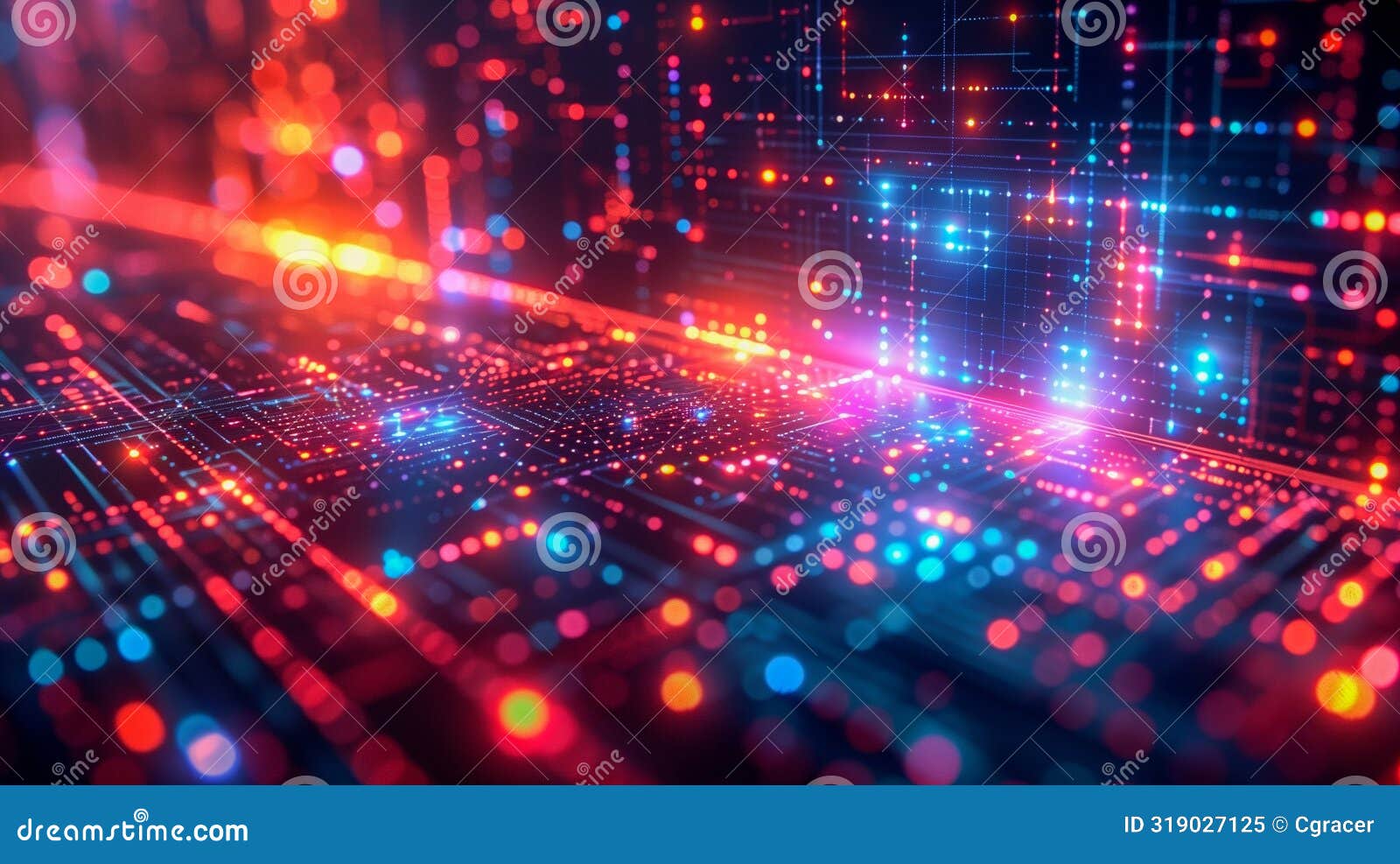 Advanced Digital Network Visualization with Red and Blue Nodes and ...