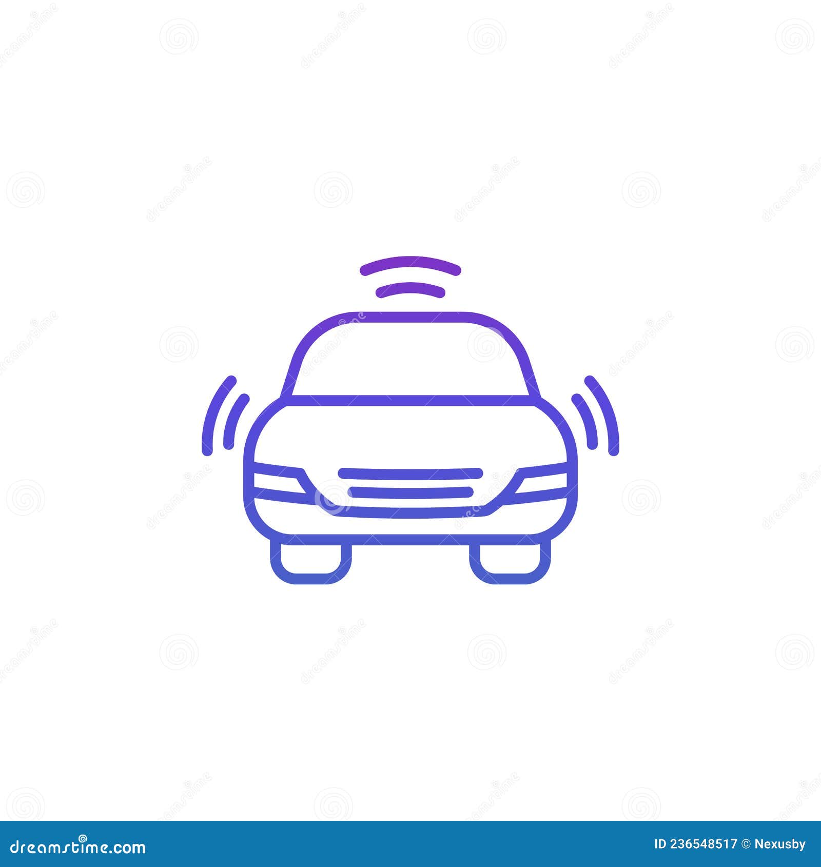 Advanced Driver-assistance System Line Icon Stock Vector - Illustration ...