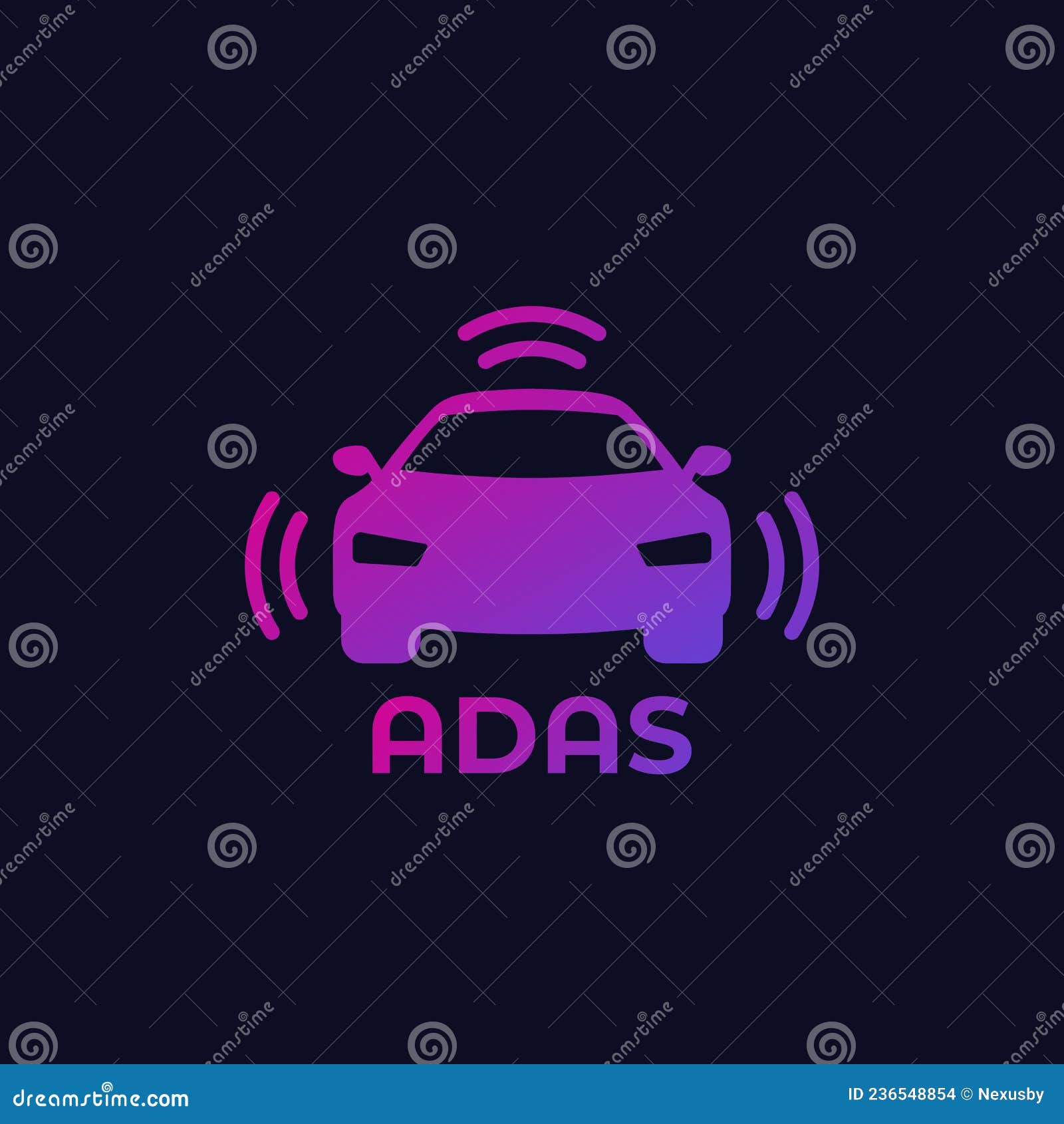 Advanced Driver-assistance System Vector Icon Stock Vector ...